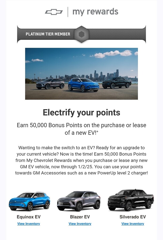 50,000 GM Rewards Points Bonus offer with EV purchase/lease - Signed Deals & Tips - Leasehackr Forum